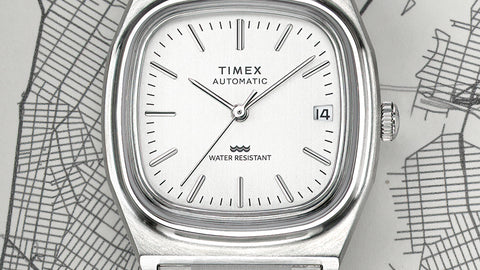 Timex® Automatic 1983 E Line Reissue 34mm Stainless Steel Expansion Ba ...