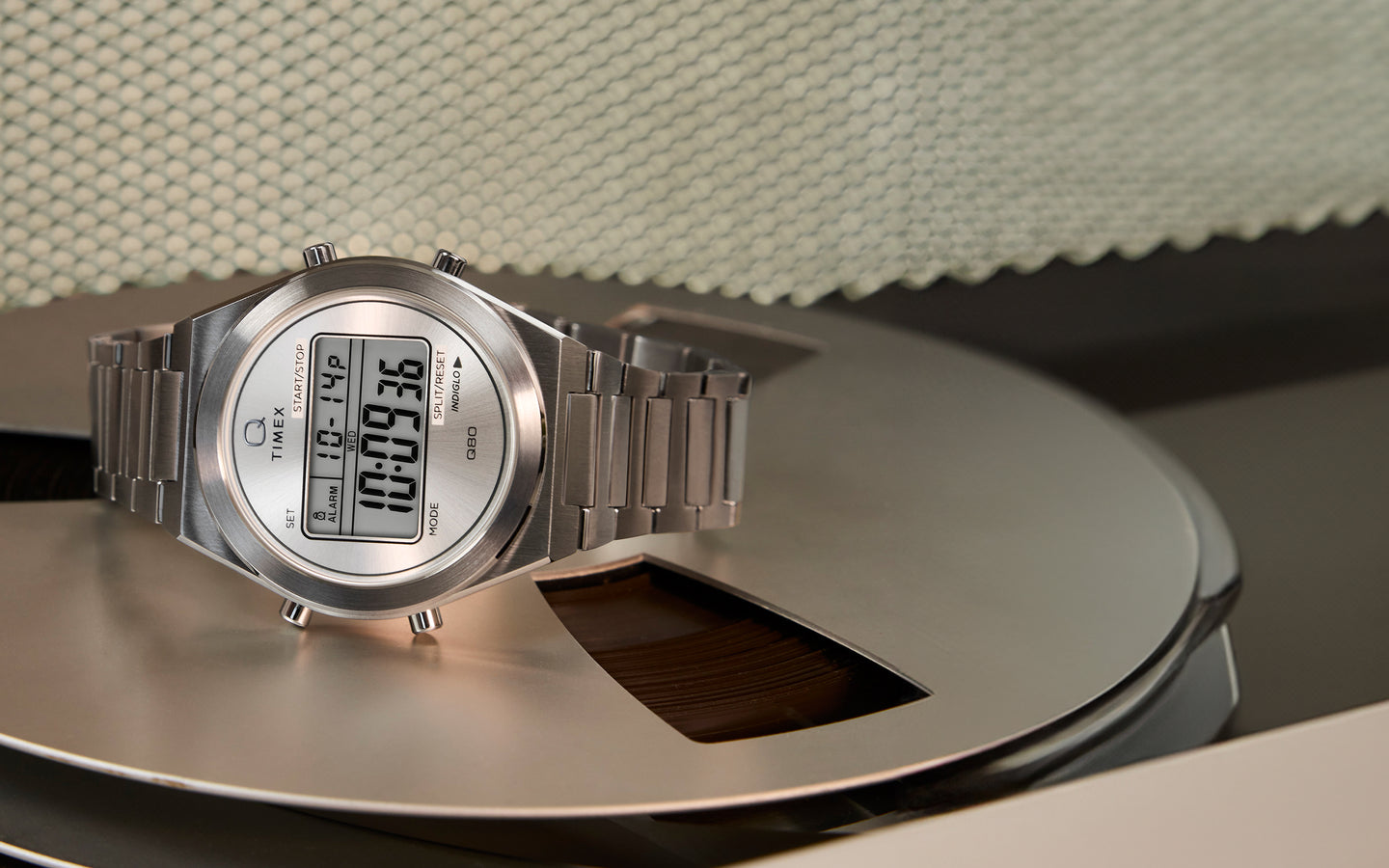 Q Timex® Q80 Continental 39mm Stainless Steel Bracelet Watch ...