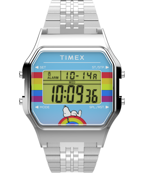 Timex T80 x Peanuts Dream in Color 34mm Stainless Steel Bracelet Watch ...